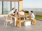 Extendable Outdoor Dining Set, Bench and Chairs | Transformer Table