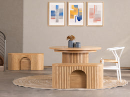 Extendable Round Table with Benches | Transformer Table