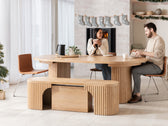 Extendable Round Table with Bench | Transformer Table