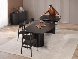 Round Extendable Dining Table with Chairs | Transformer Table