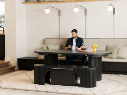 Extendable Round Table with Bench | Transformer Table