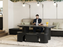 Extendable Round Table with Bench | Transformer Table