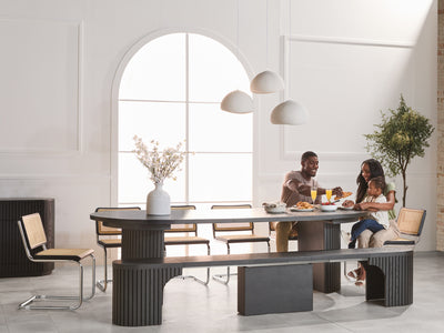 Extendable Round Dining Table with Bench | Transformer Table