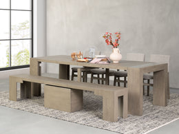 Extendable Dining Table Set with Bench and Chairs | Transformer Table