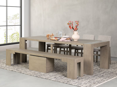 Extendable Dining Table Set with Bench and Chairs | Transformer Table