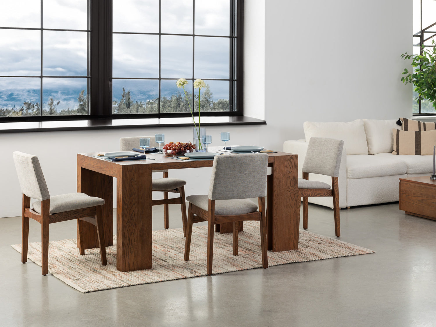 Extendable Dining Table Set with 4 Chairs| Transformer Table