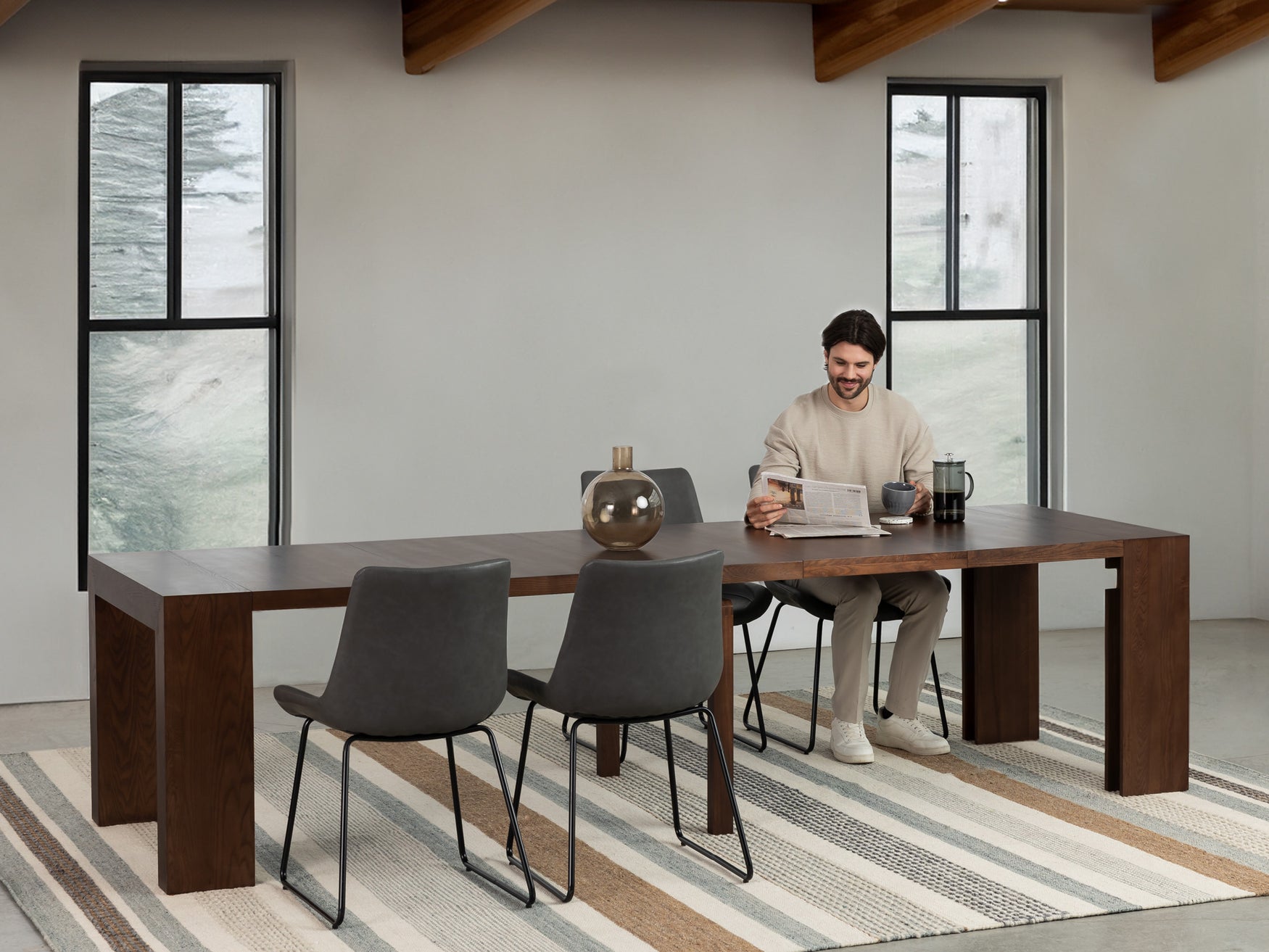 Solid Wood Extendable Dining Table | Transformer Table