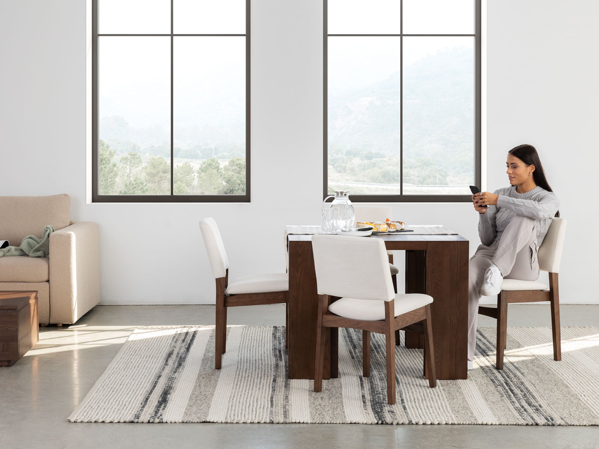 Extendable Dining Table Set with 4 Chairs| Transformer Table