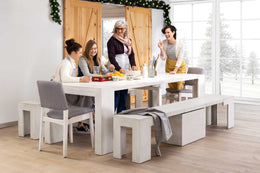 Extendable Dining Table Set with 2 Benches | Transformer Table