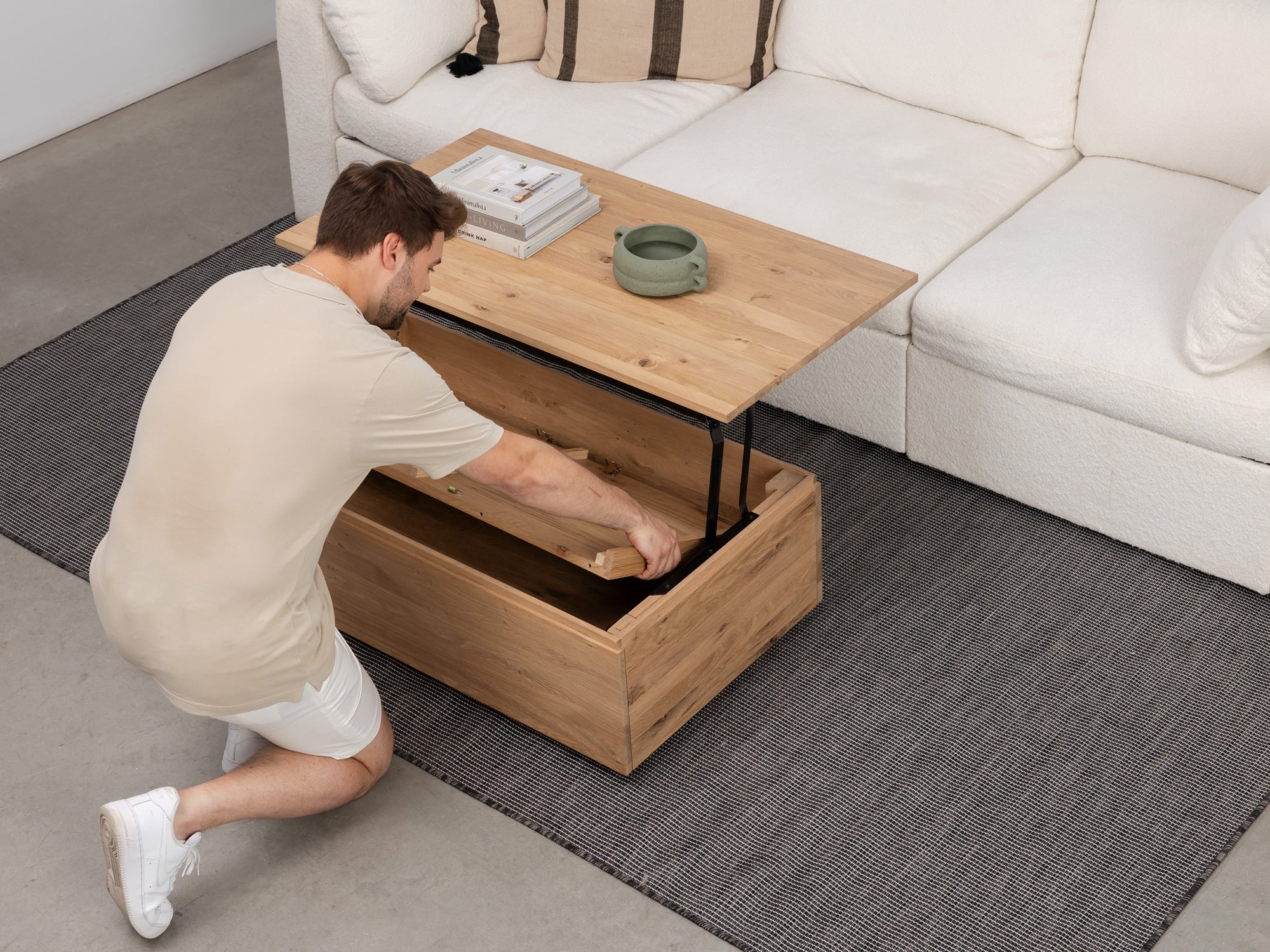 Transformer Coffee Table Panel Storage