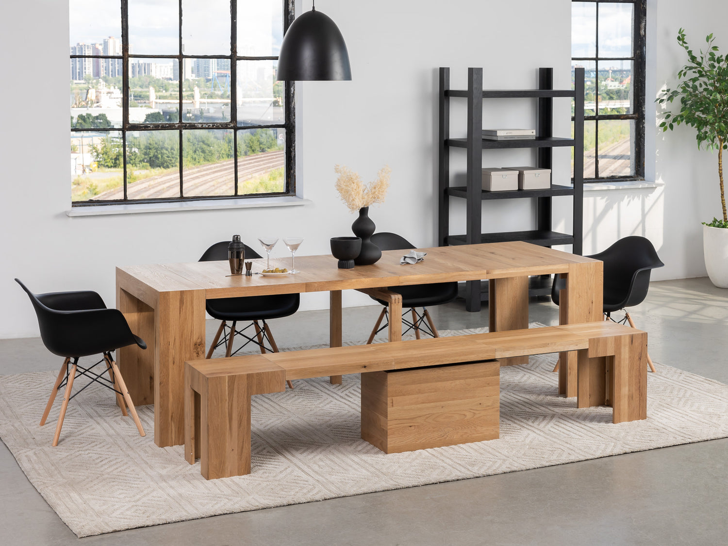 Extendable Dining Table with Bench | Transformer Table