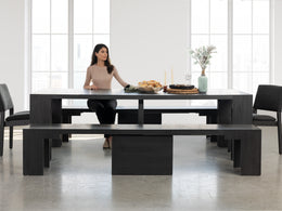 Extendable Dining Table Set with 2 Benches | Transformer Table
