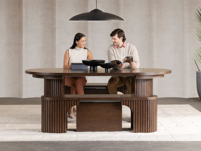 Extendable Round Dining Table with Benches | Transformer Table