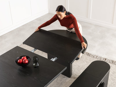 Extendable Round Table with Benches | Transformer Table