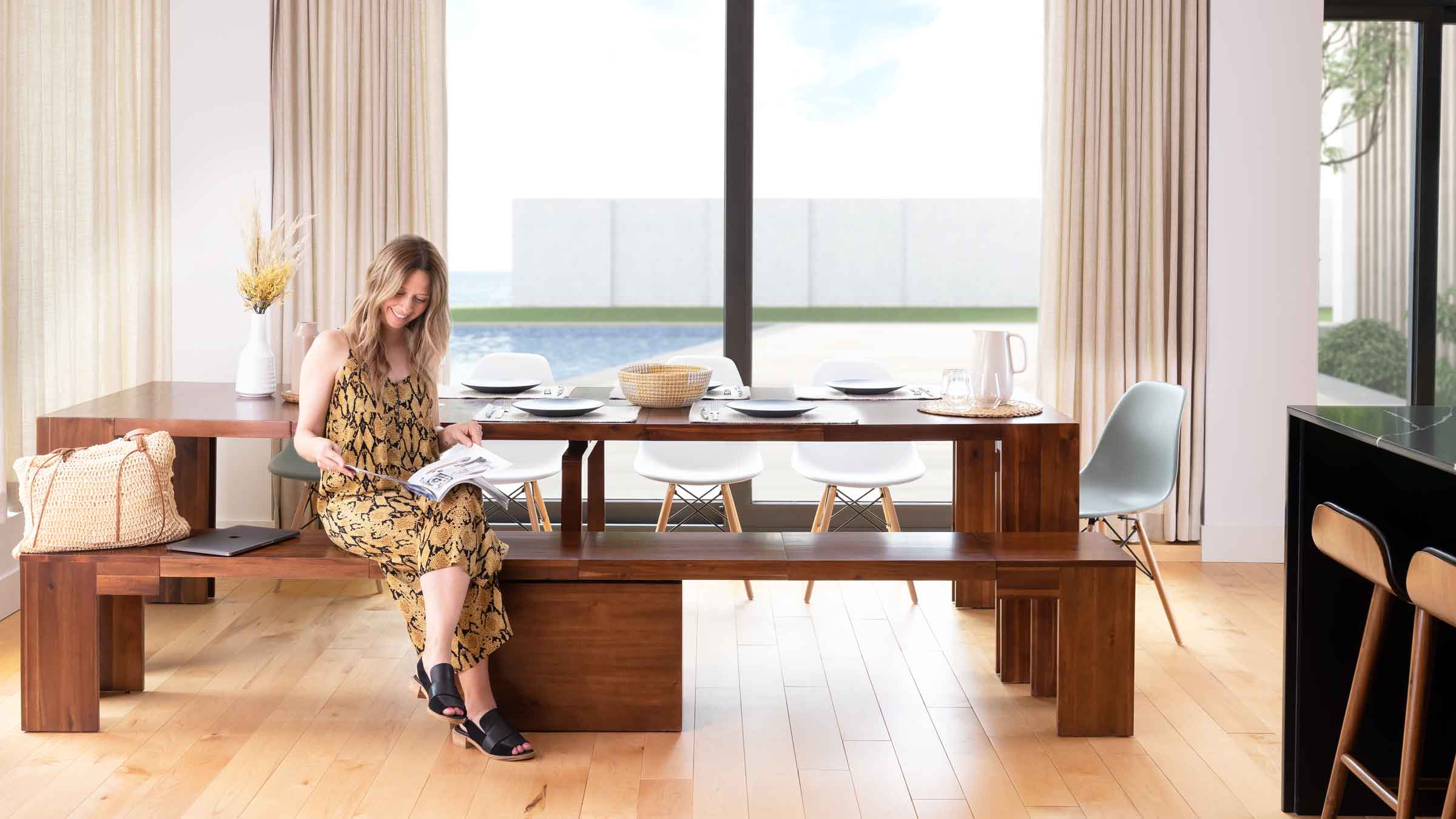 Solid Wood Extendable Dining Table | Transformer Table