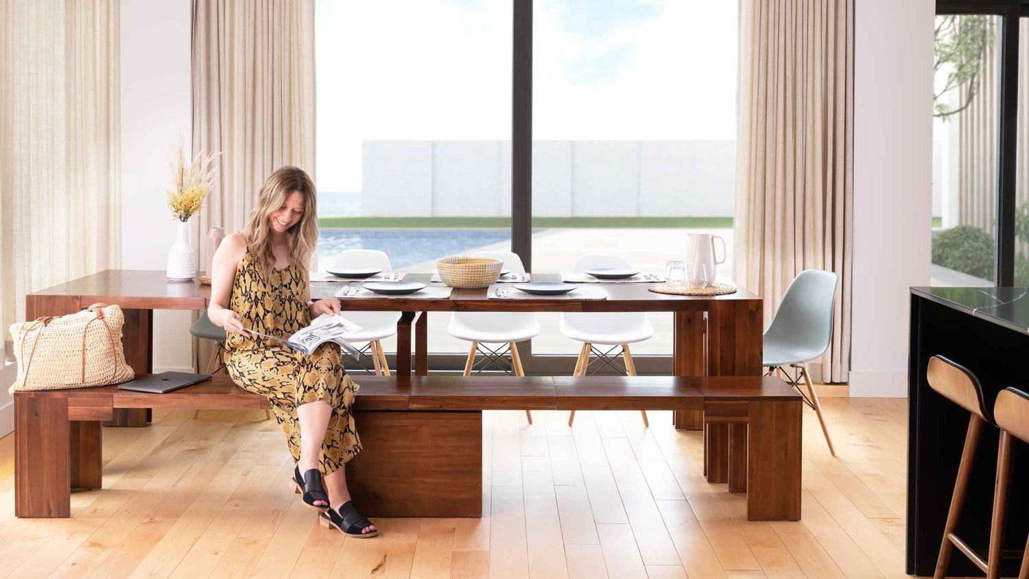 Solid Wood Extendable Dining Table | Transformer Table