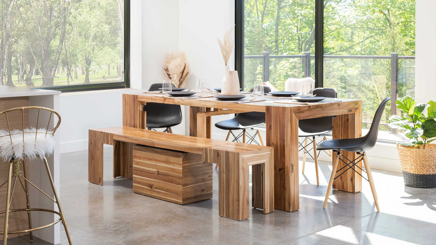 Solid Wood Extendable Dining Table | Transformer Table