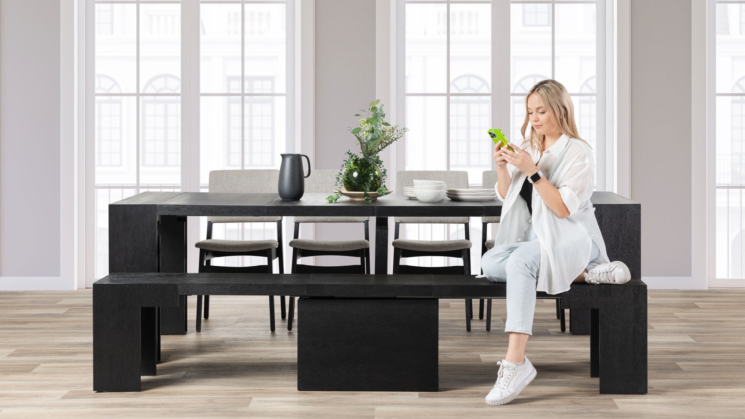 Solid Wood Extendable Dining Table | Transformer Table