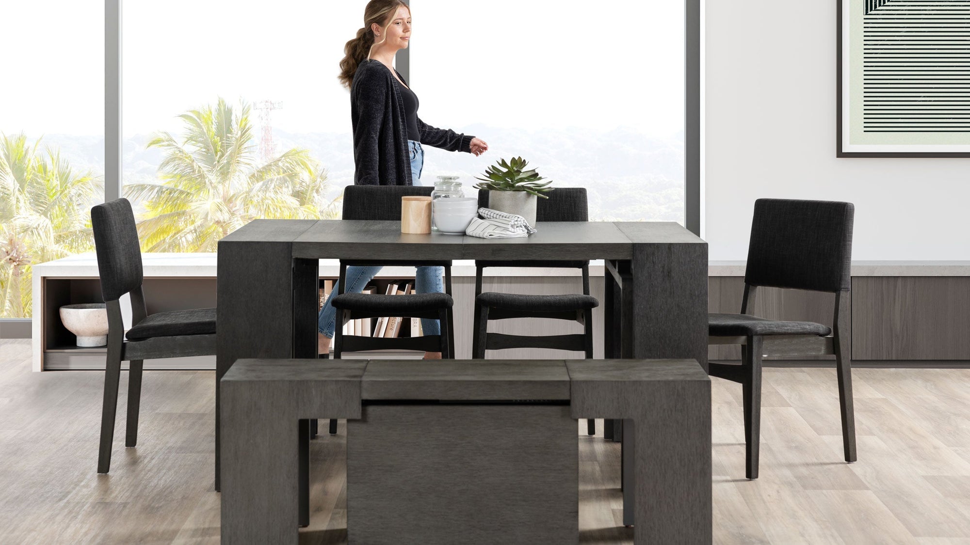 Solid Wood Extendable Dining Table | Transformer Table