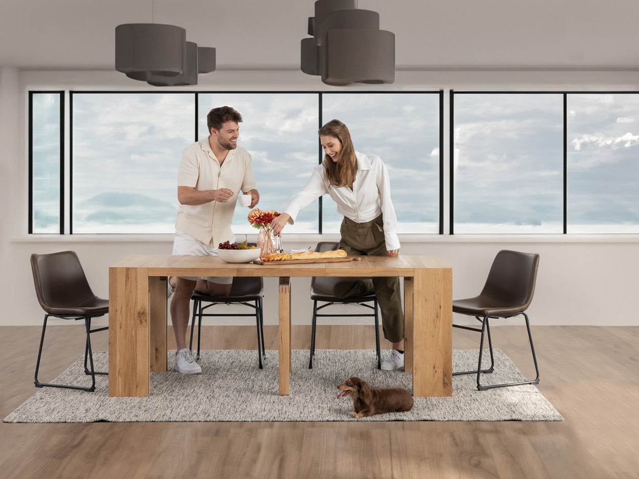 Solid Wood Extendable Dining Table | Transformer Table