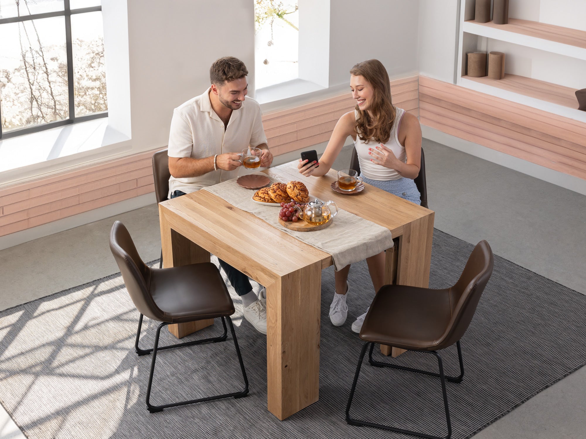 Solid Wood Extendable Dining Table | Transformer Table