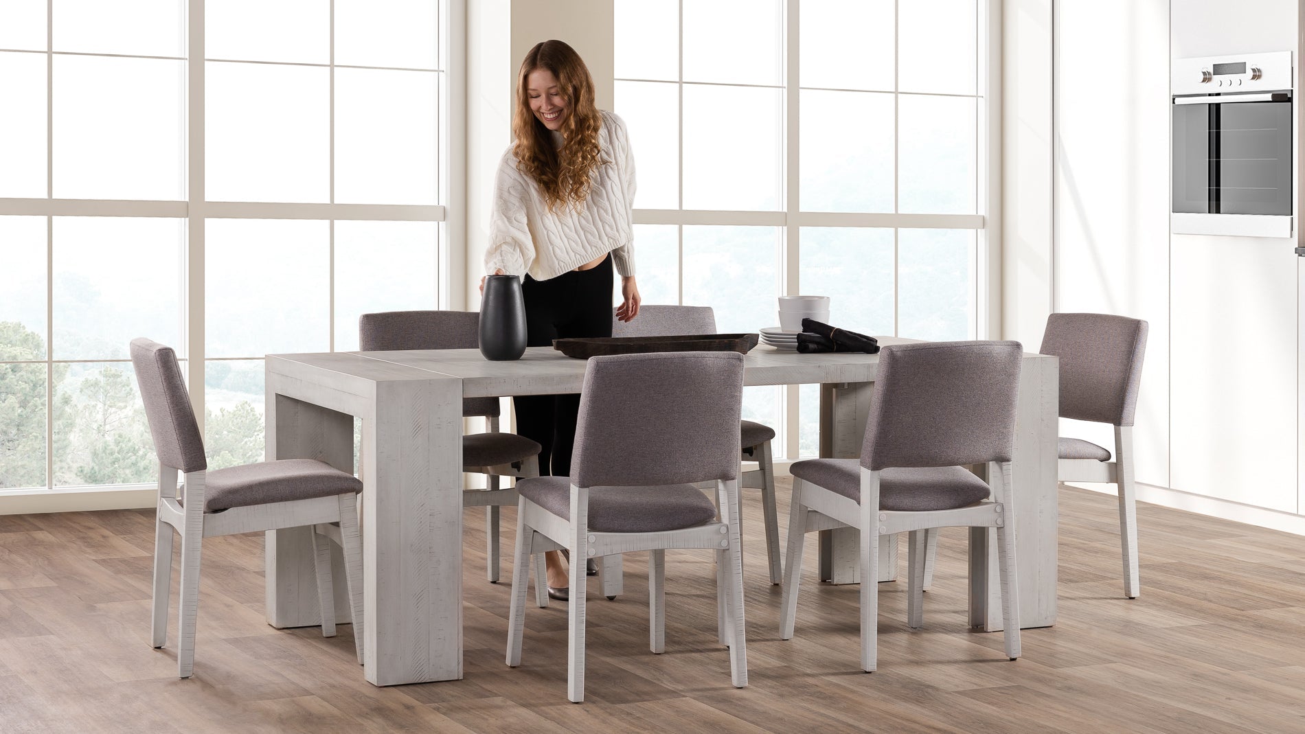 Extendable Dining Table Set with 4 Chairs| Transformer Table